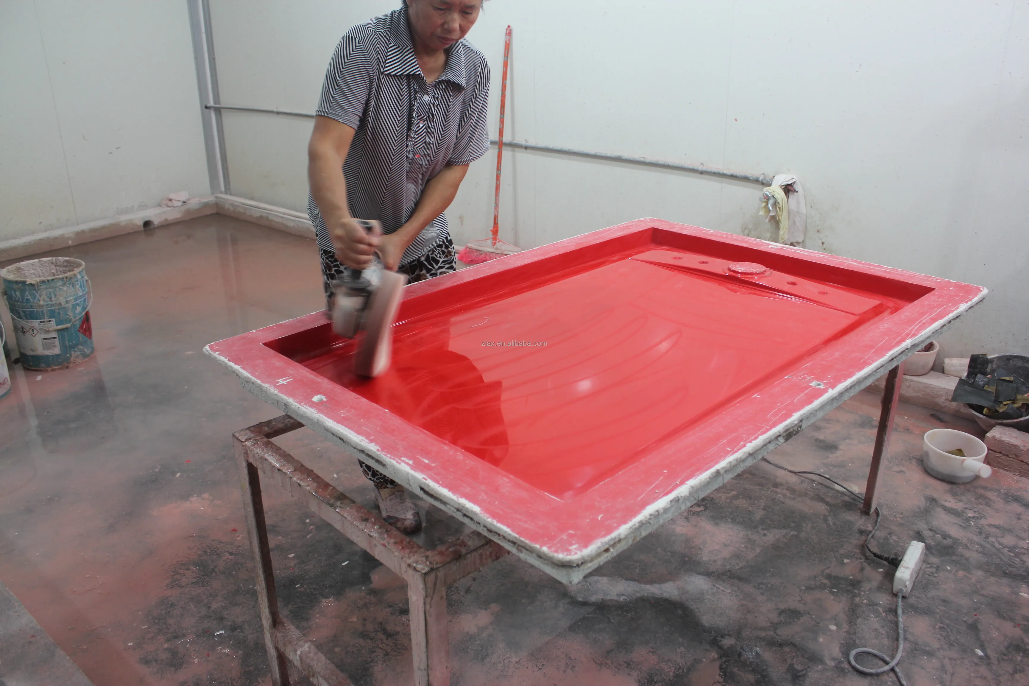 Modern French Design Stone Resin Mable Base White Shiny Shower Tray ...