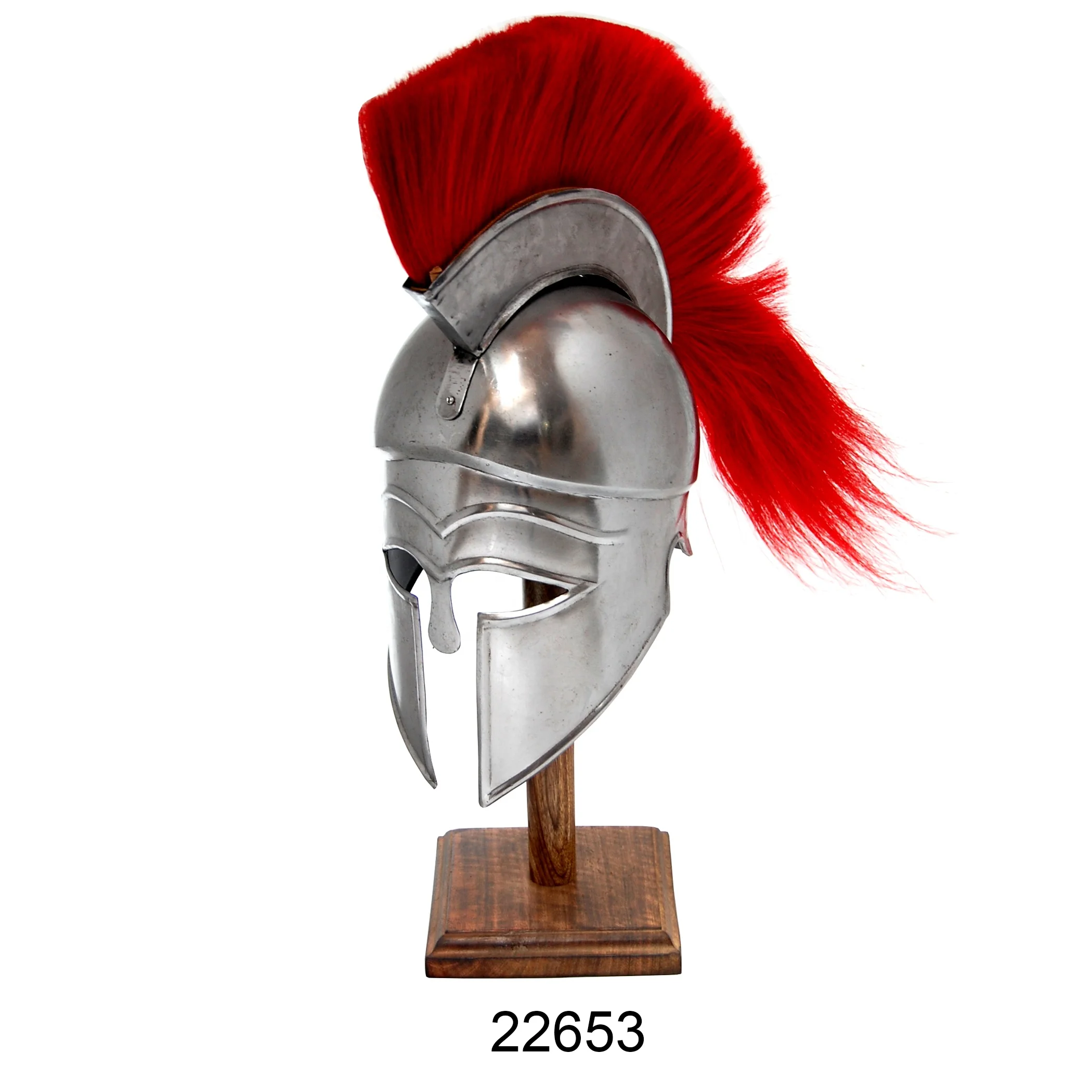 Roman Centurion Armor Helmet with Red Plume - Medieval Decor