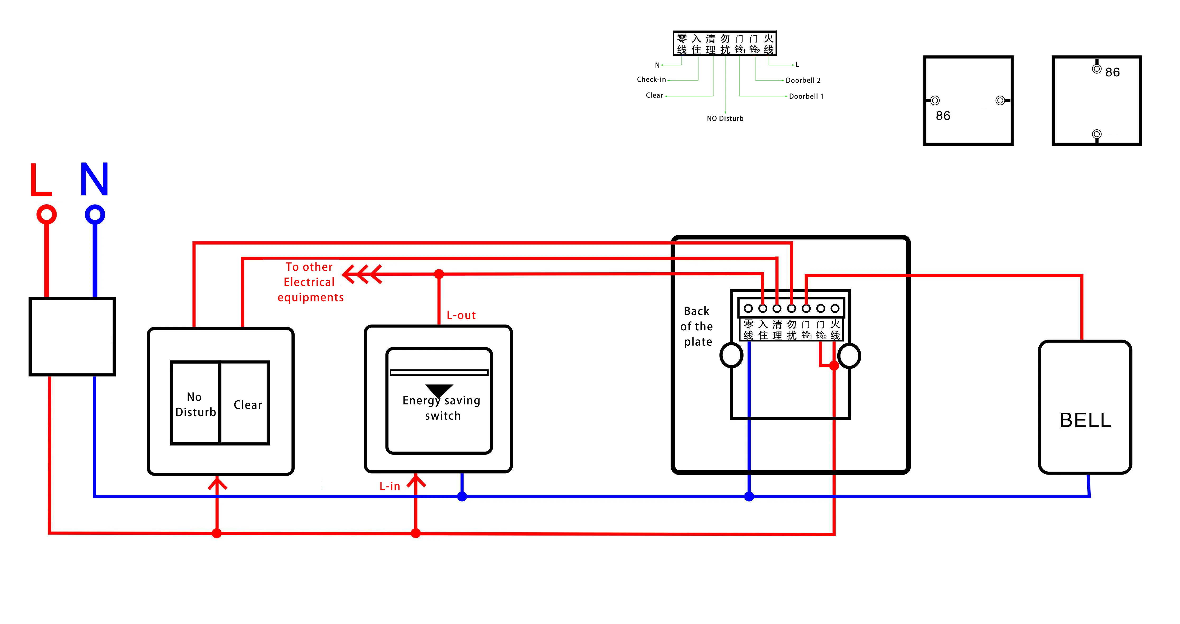 Timbre Por Dentro - White Color OEM Wall Mounted DND Switch