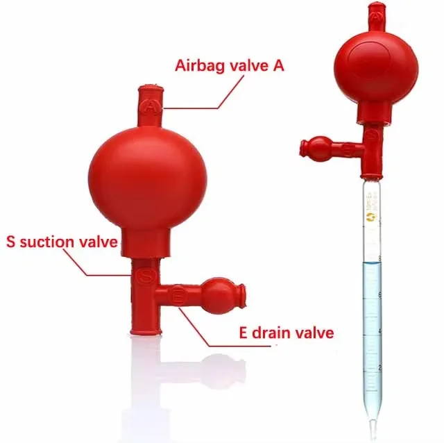 Red Pipette Suction Ball Pipet Filler Bulb Lab Instruments Equipment ...