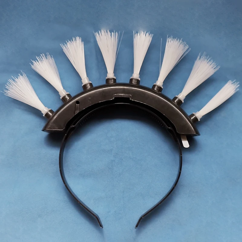 Flashing Adult Fiber LED Spike Mohawk Headband for Events