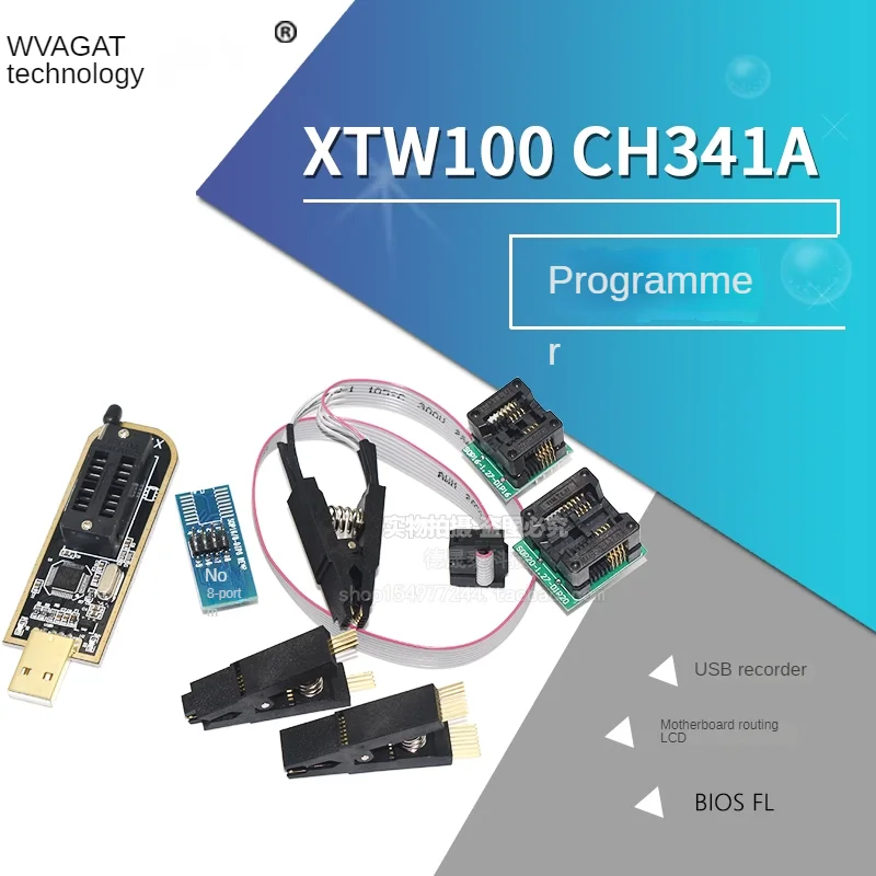 XTW-100 Programmer USB Motherboard for BIOS SPI Flash 24 25 Read/Write ...