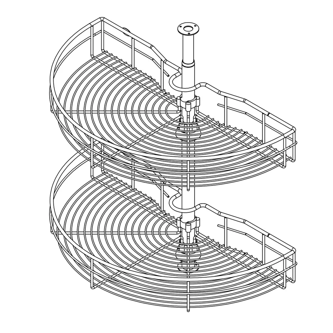 180 Circle Magic Corner Lazy Susan Revolving Kitchen Corner Cabinet ...