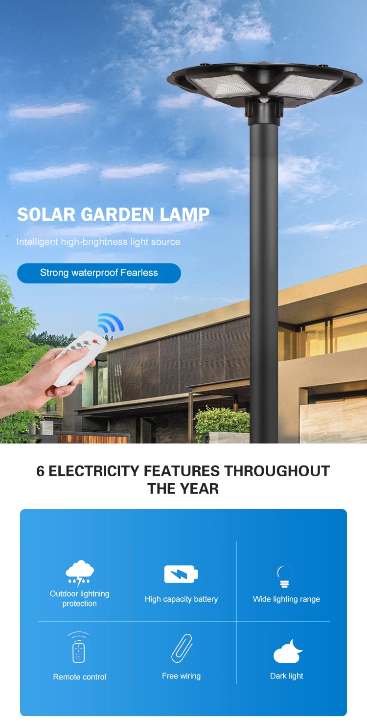 Outdoor Ufo Post Park Solar Led Garden Street 150w 200w 300w Solar ...