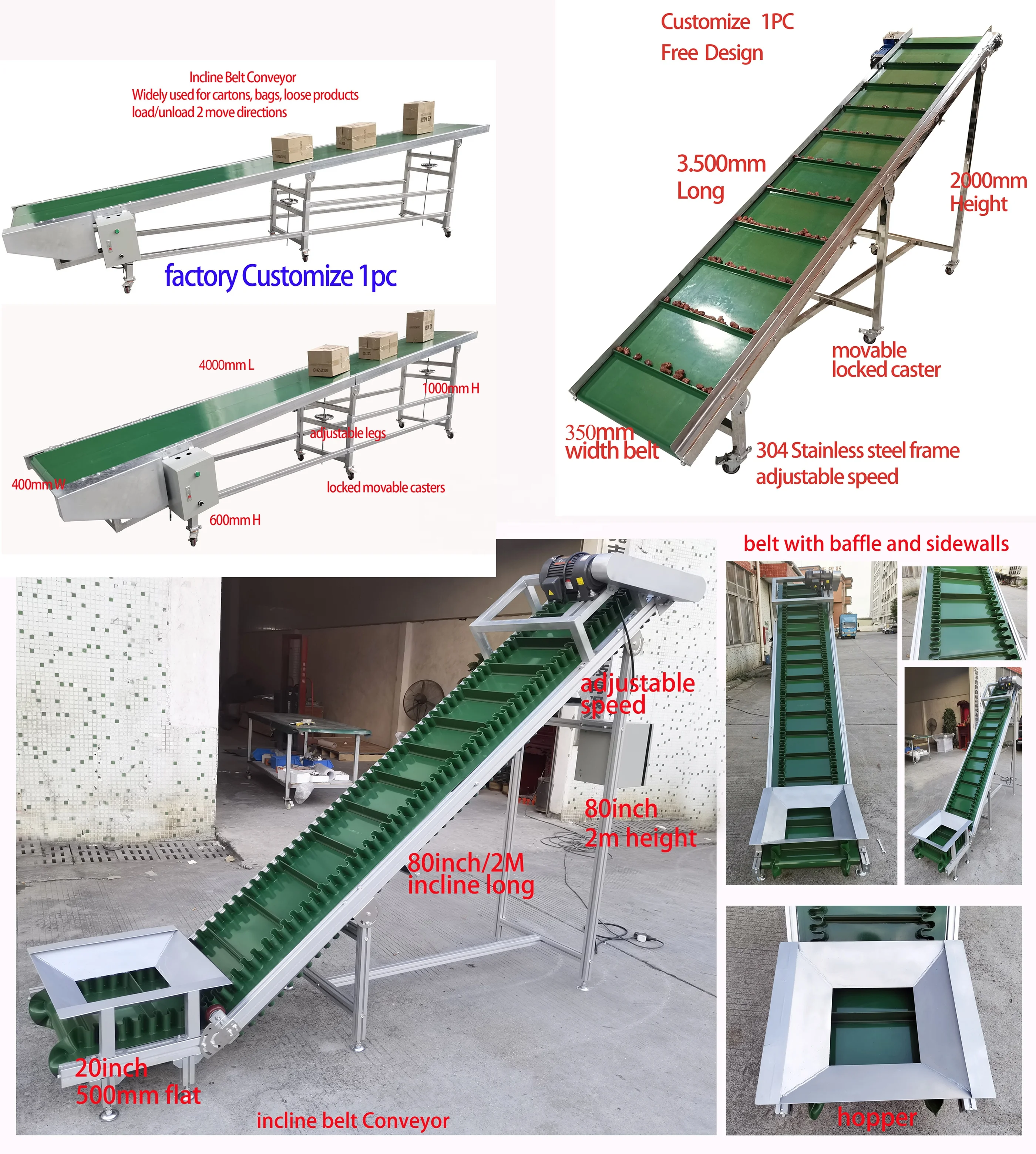 Customize Xinshen Hot Selling Vertical Conveyor Belt/Vertical Conveyor ...
