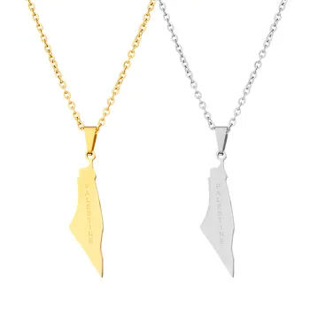 Duoying Text Custom Map Save Gaza Pendant Necklace Arabic Free ...