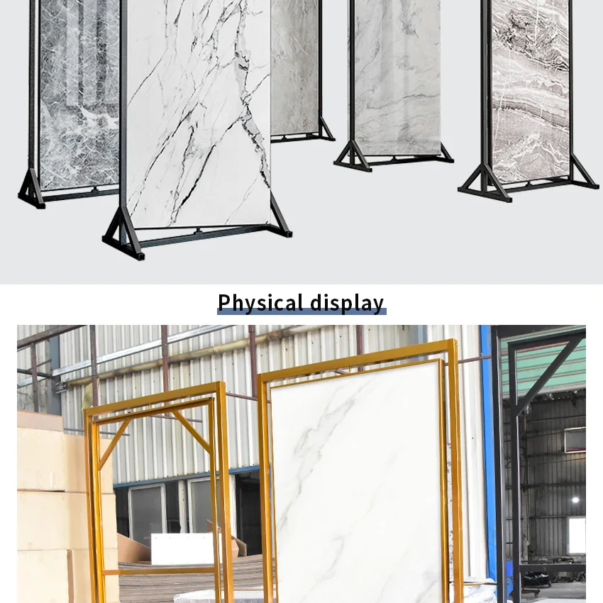 Factory Marble Custom Rotate Metal Stone Sample Stand Showroom Panel ...