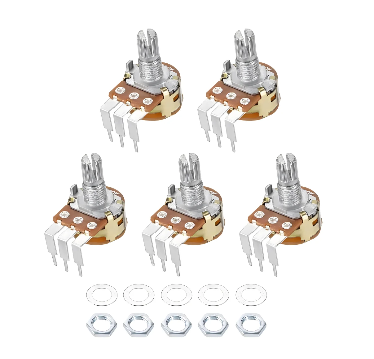 WH148 Single-Joint Potentiometer 10K B10K Variable Resistors 15mm Shaft ...