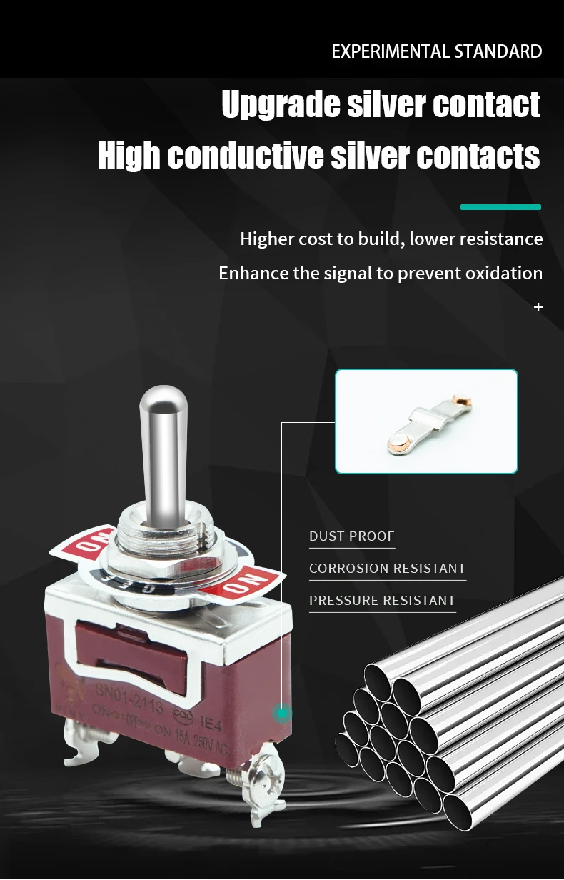 15A 250V Toggle Switch - Durable Brass Rocker with KC Cert