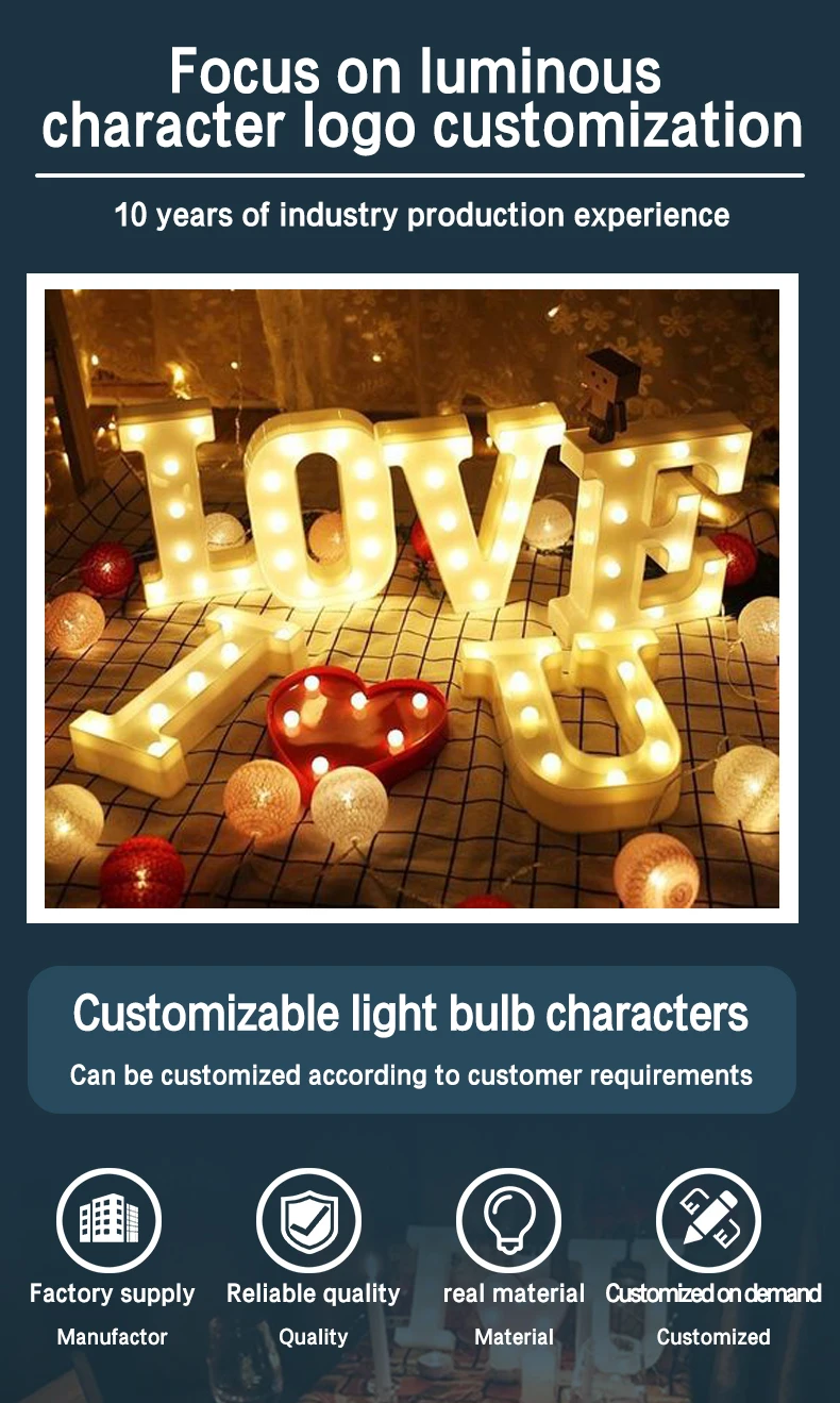 Metal Channel Letter Sign Bulbs Custom Light Up Marquee Numbers 3ft 4ft ...