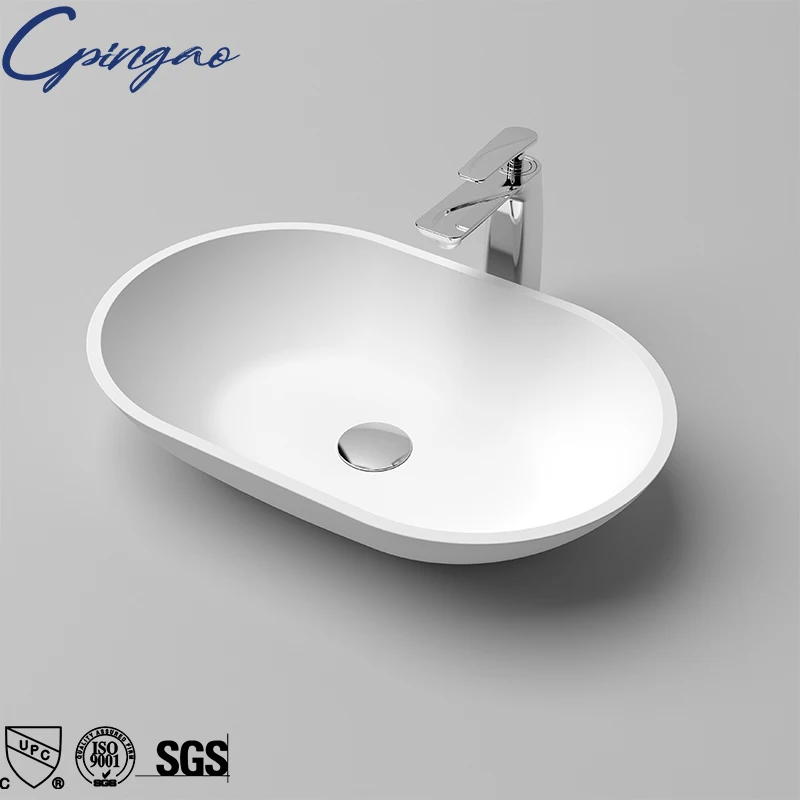 Modern Luxury Sanitary Ware Solid Surface Stone Bathroom Wash Hand ...