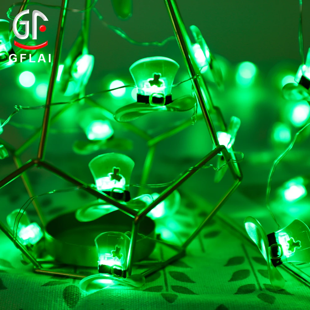 St. Patrick's Day Lucky Shamrock Clover String Light 10 Ft 40 Leds ...
