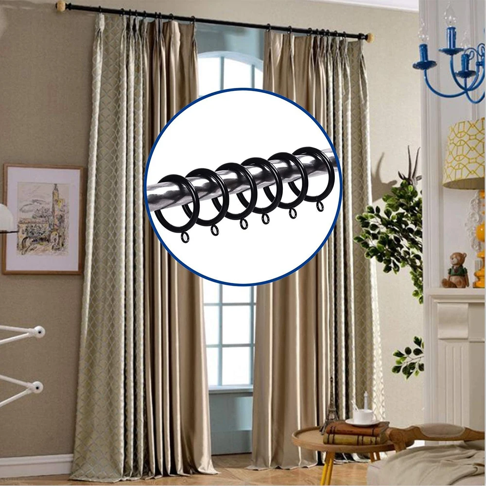 Decorative Heavy Blackout Shower Metal Gold Round Curtain Rings for ...