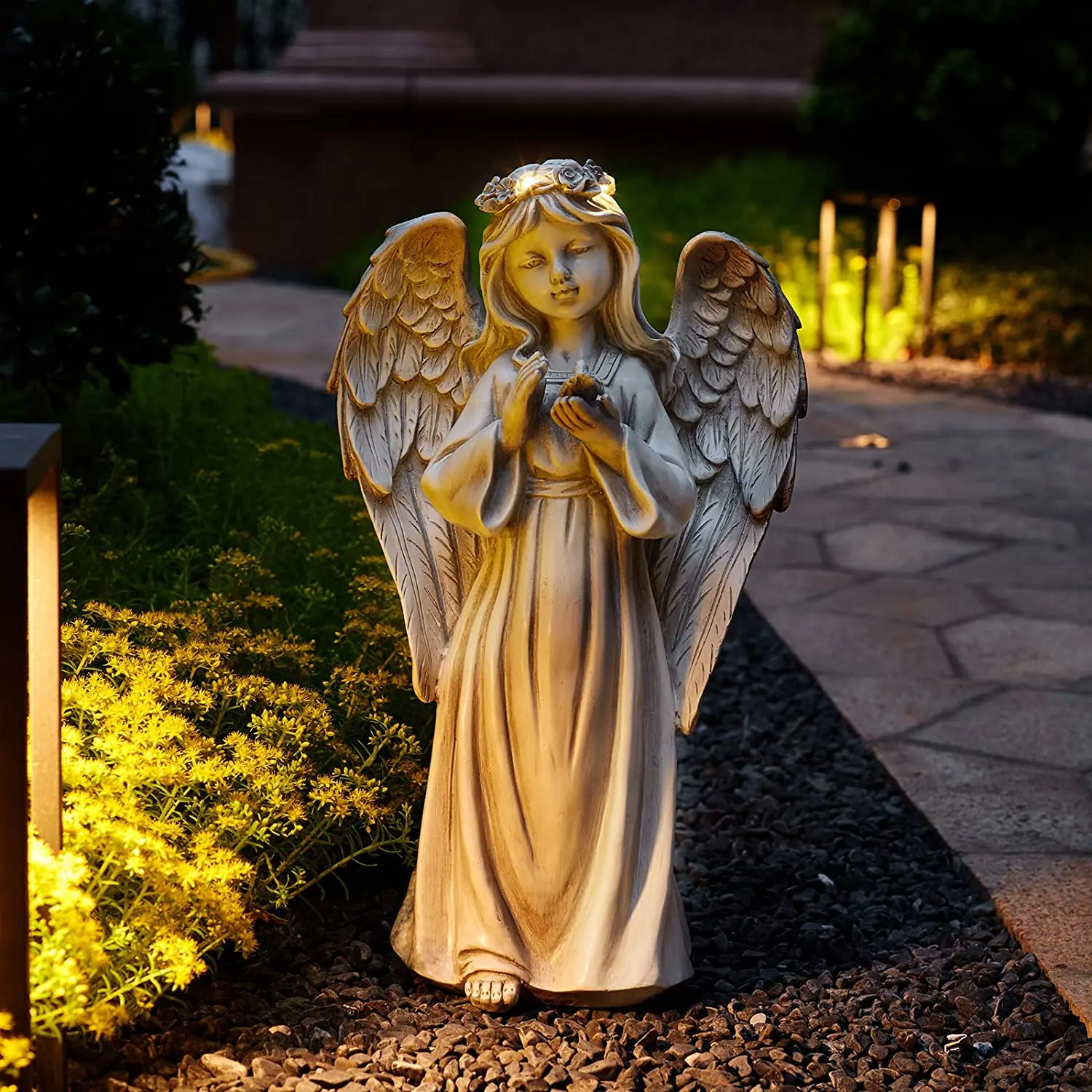 Solar Garden Statue Girl