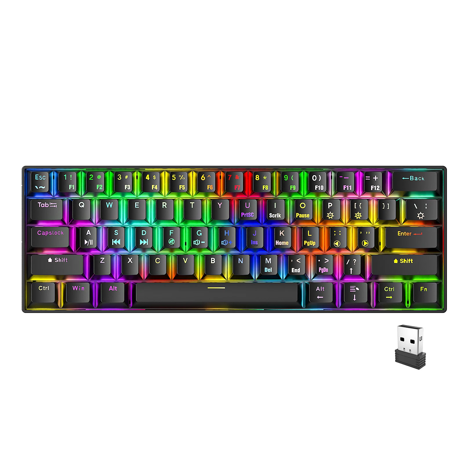 Wireless Gaming Keyboard - RGB Bluetooth Tri-Mode Brown Switch