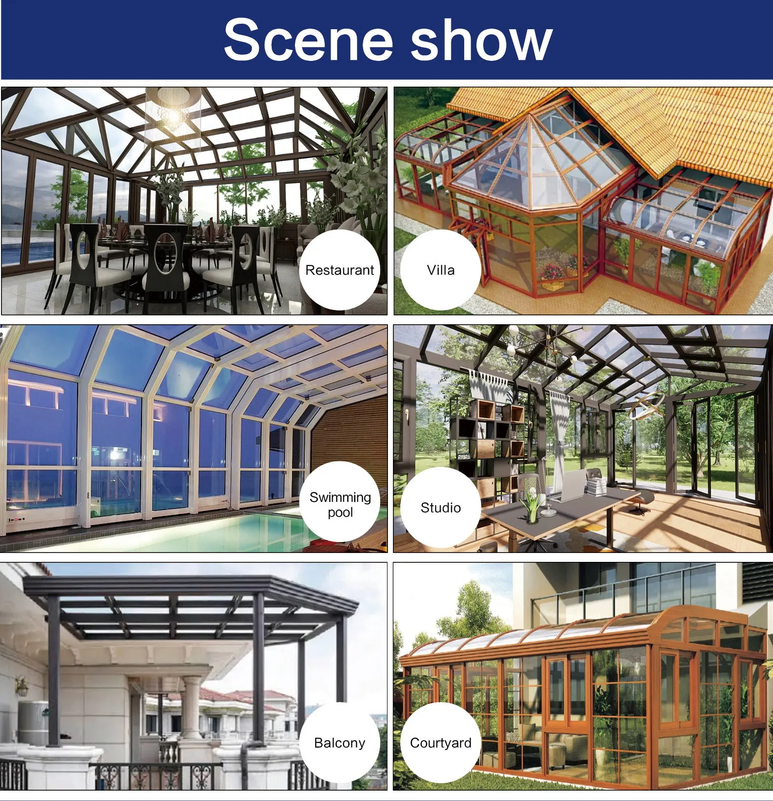 Custom Modern Design Tempered Glass House Sunroom with Durable Aluminum ...