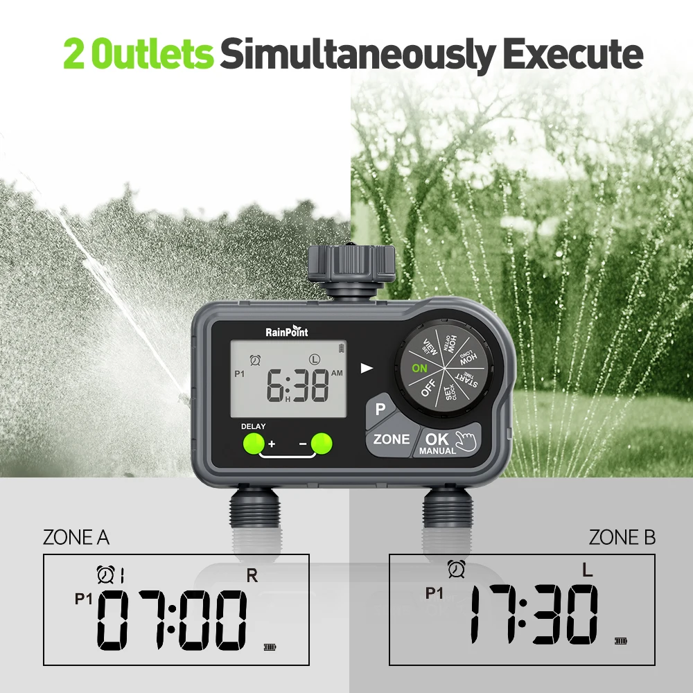 Digital Irrigation Timers with Misting Display - Efficient Garden Watering