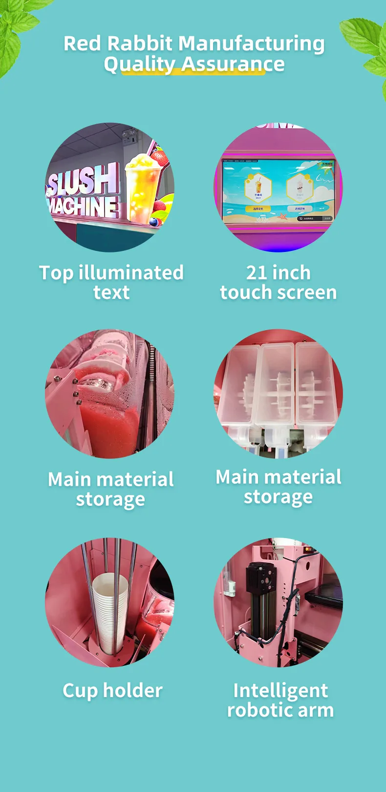 Red Rabbit Slushie Vending Machine - High Capacity & Quality