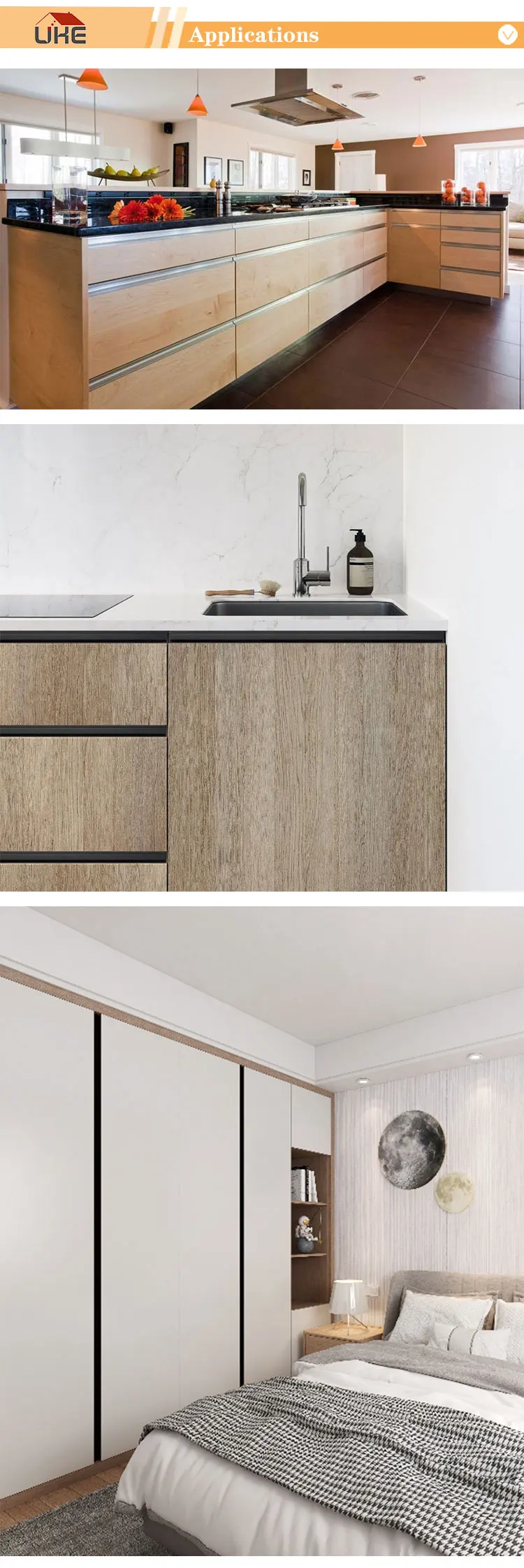 Kitchen Cabinet Aluminum Extruded Continous Handle Profile G Handle ...