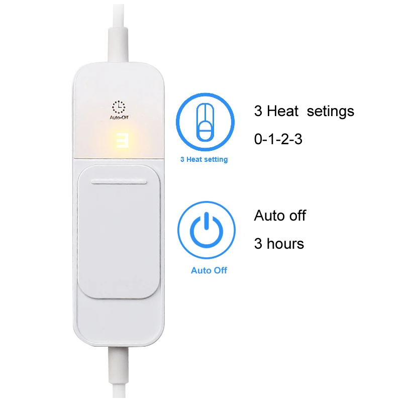 3 Heat Settings Electric Warmer Blanket Heating Under Warmer For Bed ...