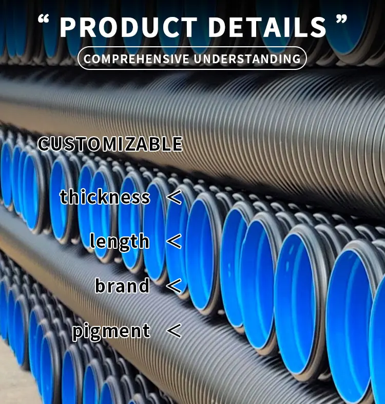 Hdpe Plastic Sewage/ Drainage/ Irrigation Culvert Tubes Sn8 Hdpe ...