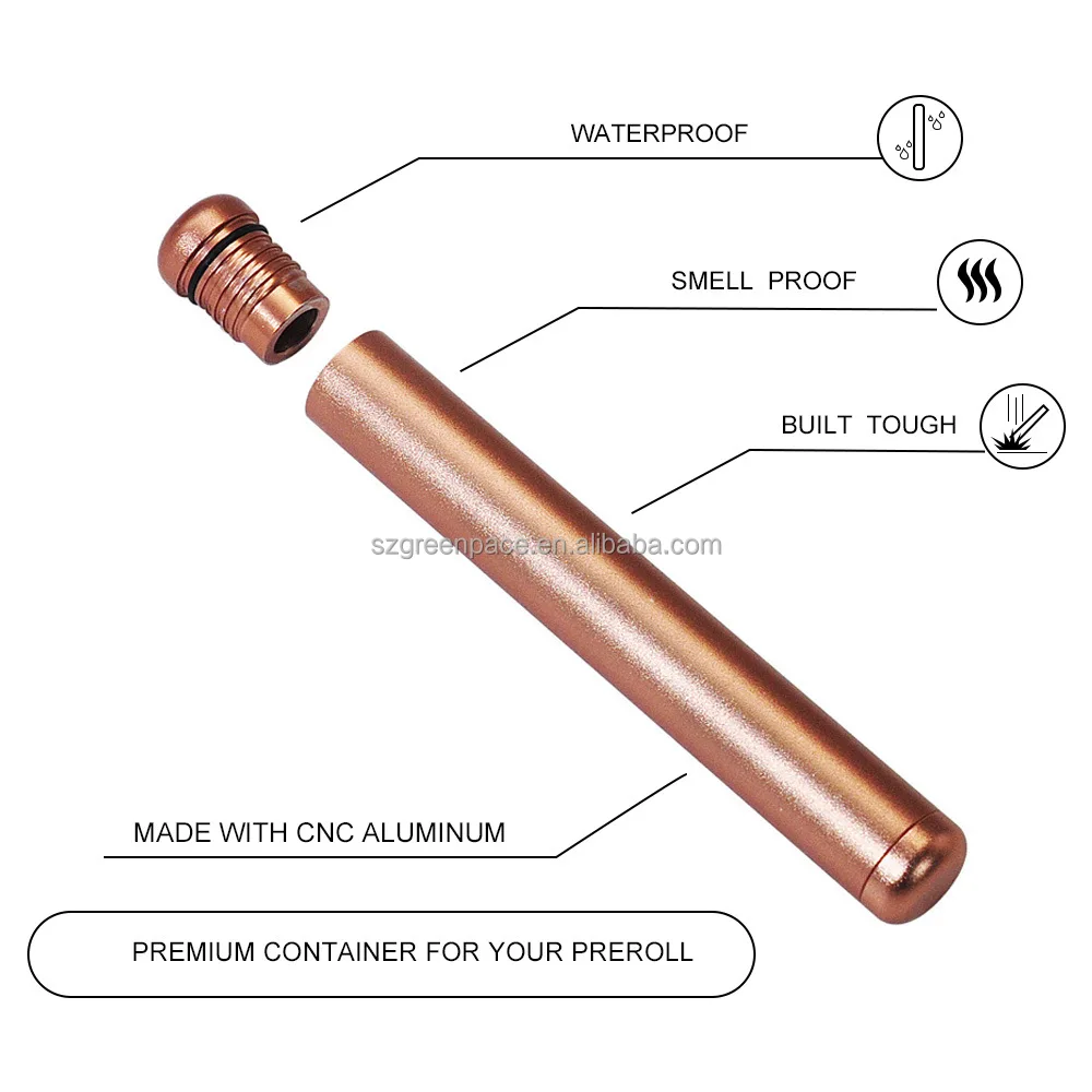 110mm Metal Cigarette Storage Tubes Reusable Aluminum Alloy Water Proof ...