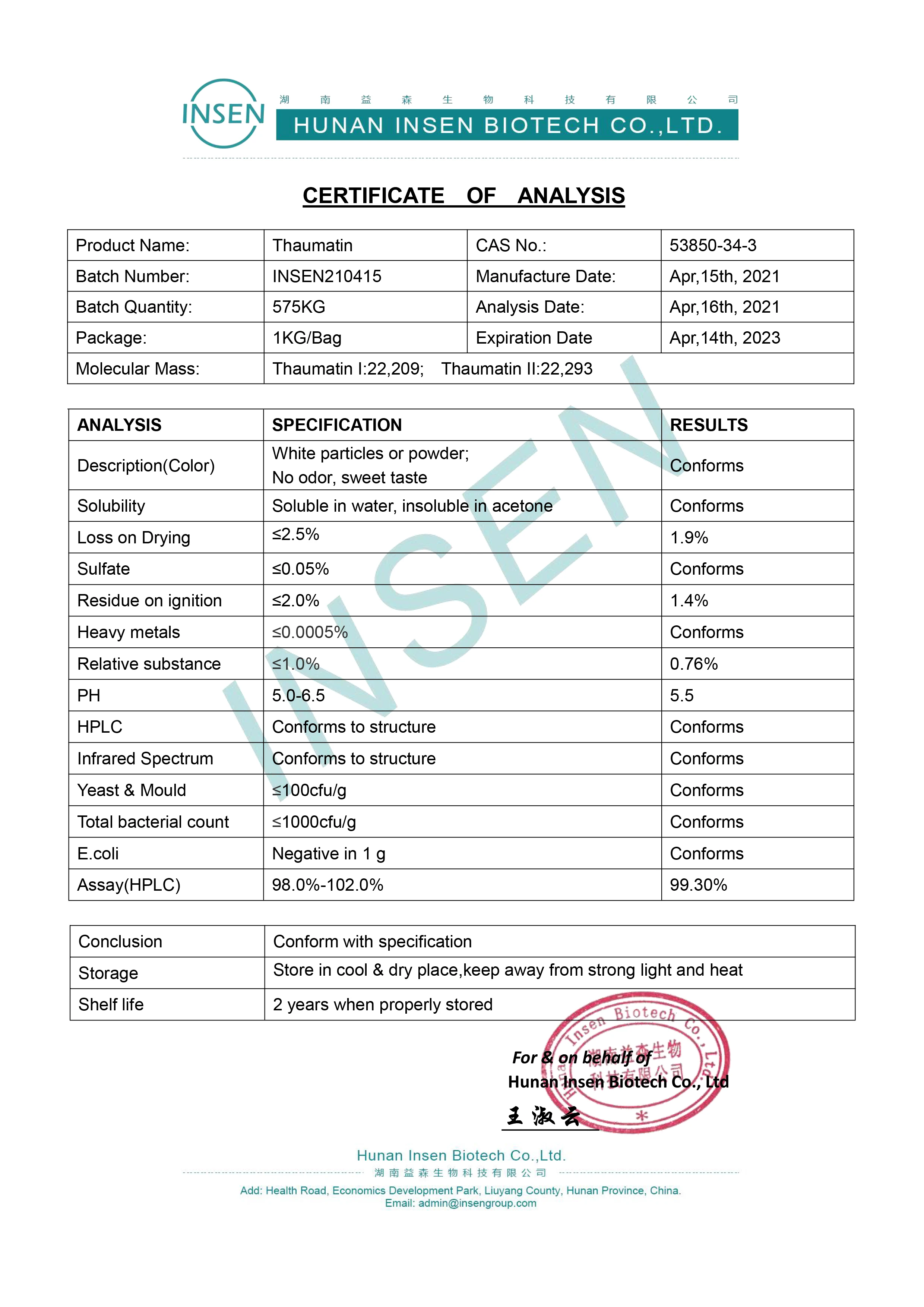 2000 Times Sweetener Than Sugar - Pure Thaumatin Powder