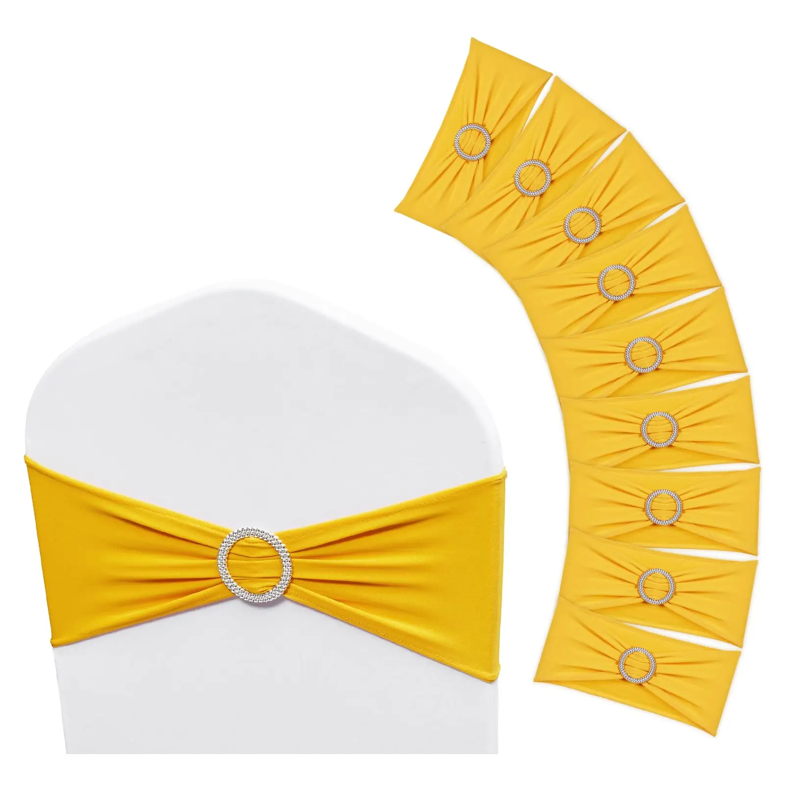 Panic Buying Sage Chair Sashes Elastic Chair Bands with Buckle Slider ...
