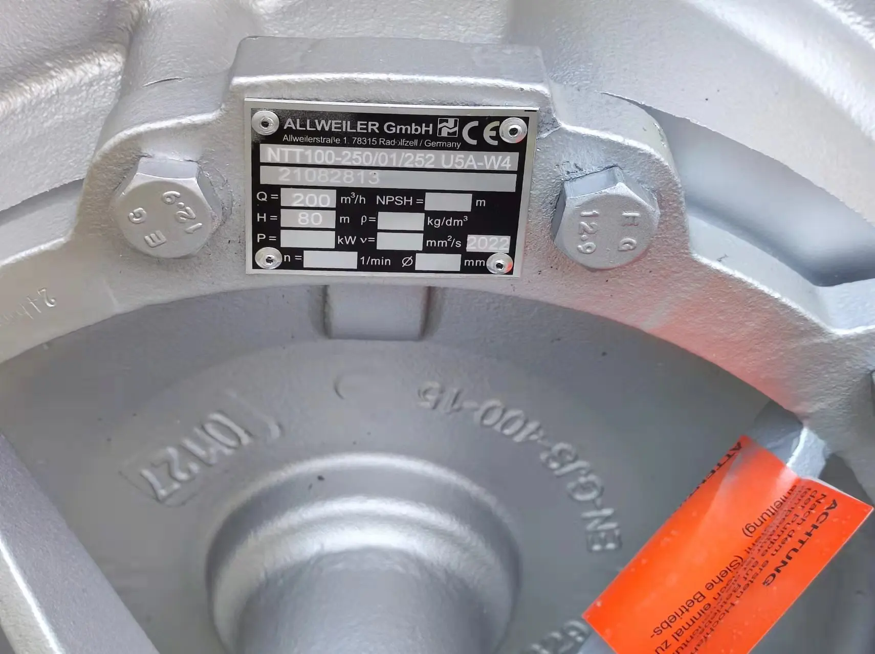 ALLWEILER Hot Waste Oil Transfer Pump – High Temperature Centrifugal ...