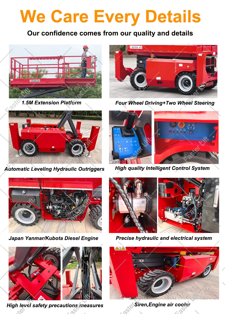Fasterlift EPA Diesel Scissor Lift 500kg Overload Sensing System ...