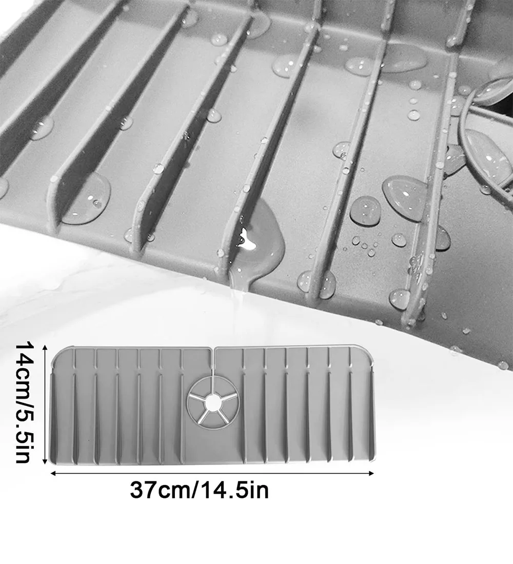 HYA Silicone Faucet Sink Splash Guard Water Catcher Drying Mat for ...