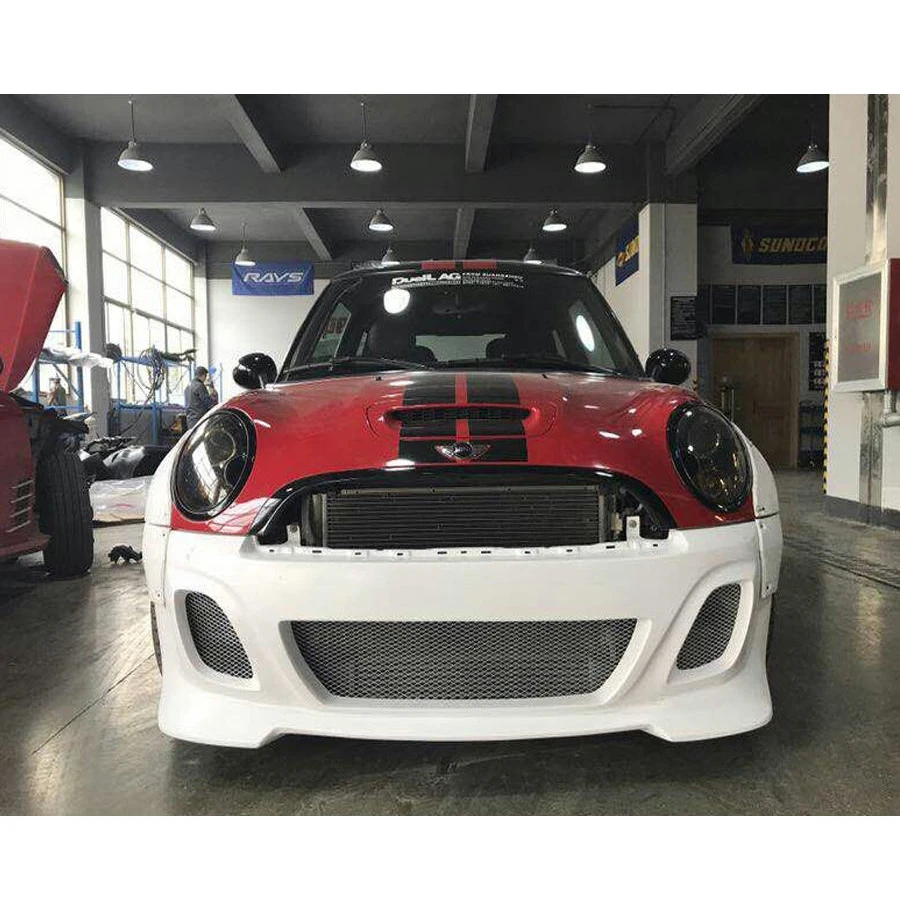 R56 R55 lb style body kit with front bumper rear bumper over fenders ...