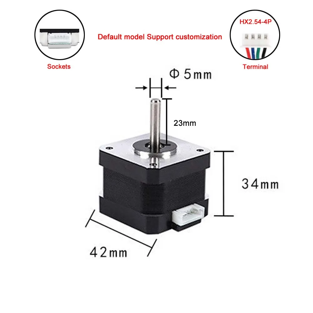 Bringsmart Nema 17 Stepper Motor Driver Sr42bygh34 Miniature Two-phase ...