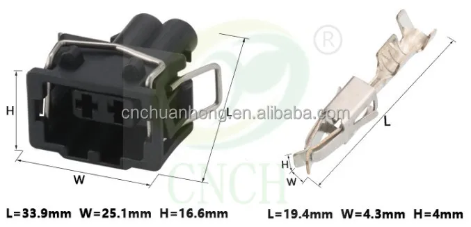 12185025汽车连接器密封母2针模拟，用于Delphi 15327869 VAG 357972752系列2.8毫米DJ7024-3.5 ...