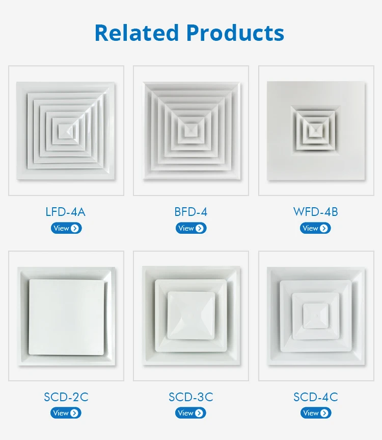 4 Way Ceiling Air Supply Diffuser - Efficient Ventilation