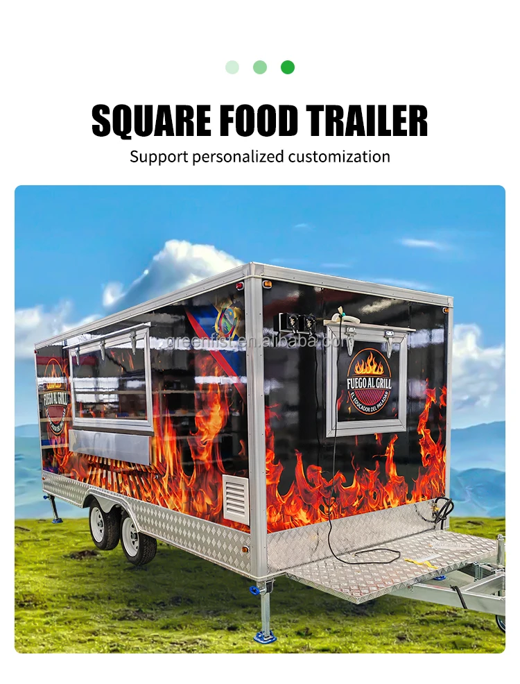 16ft 18ft 20ft Greenfist GF-S500 Mobile Food Trailer Full Kitchen ...