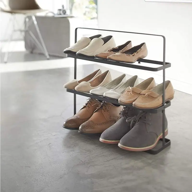 2 Tier Folding Stackable Metal Iron Shoe Rack - Buy Iron Shoe Rack ...