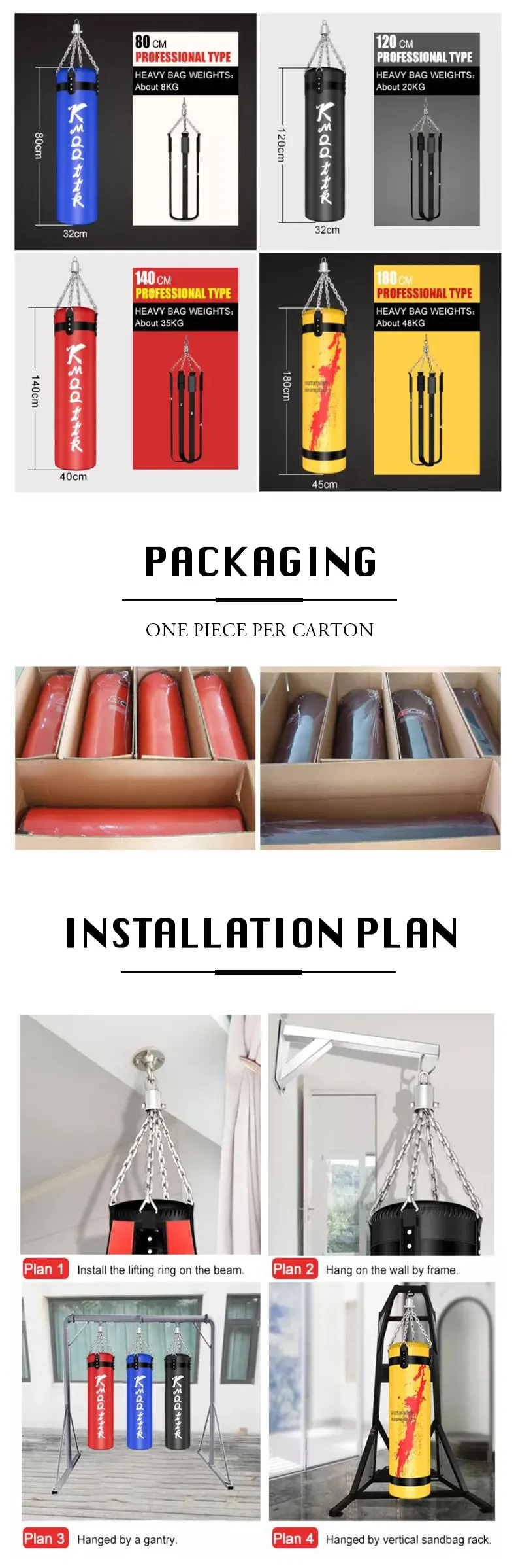 Wall Mounted Boxing Bags - Heavy Punching for Adults & Kids