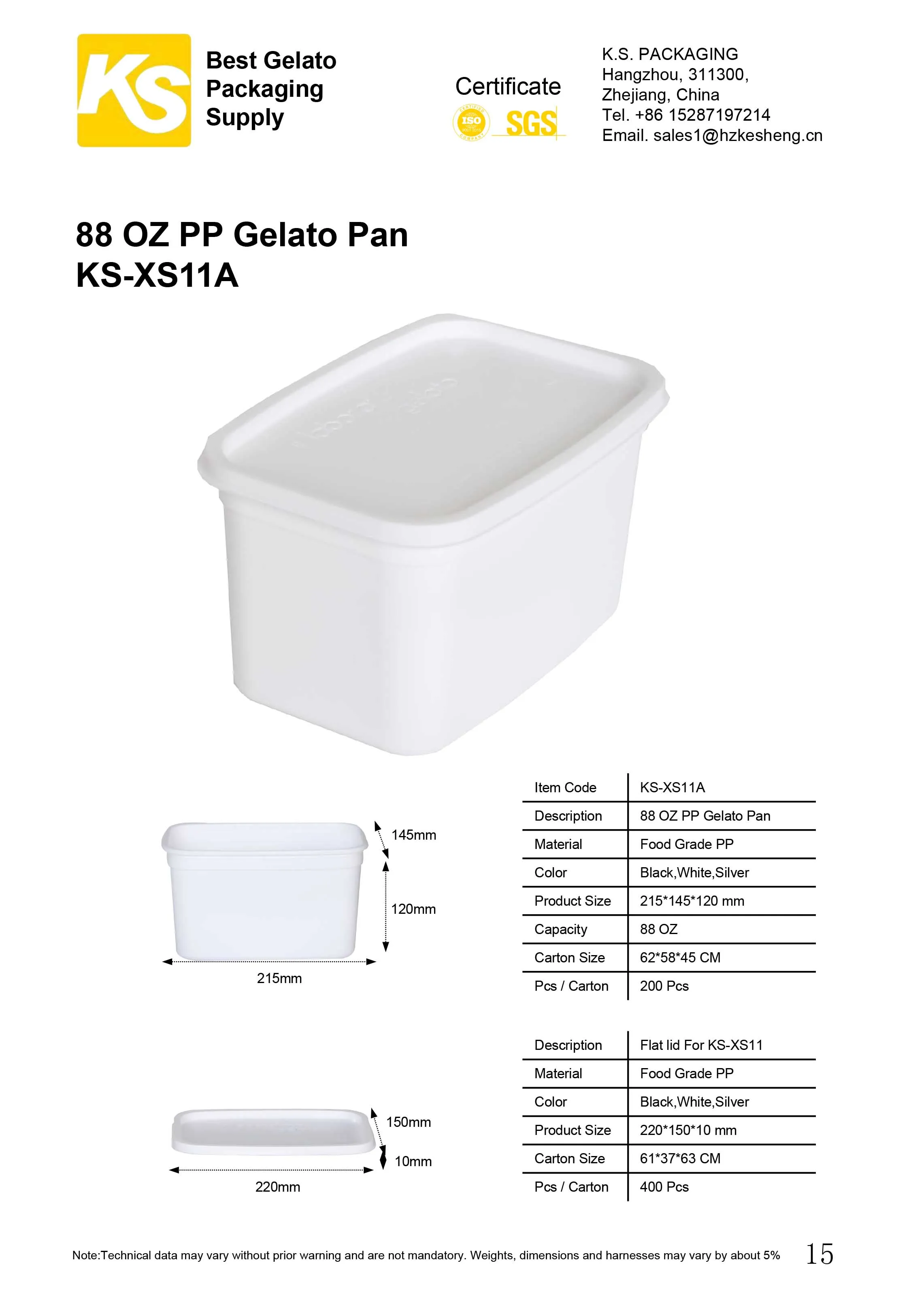 Ks Custom All Size Gelato Ice Cream Pp Pan Plastic Containers Tub - Buy ...