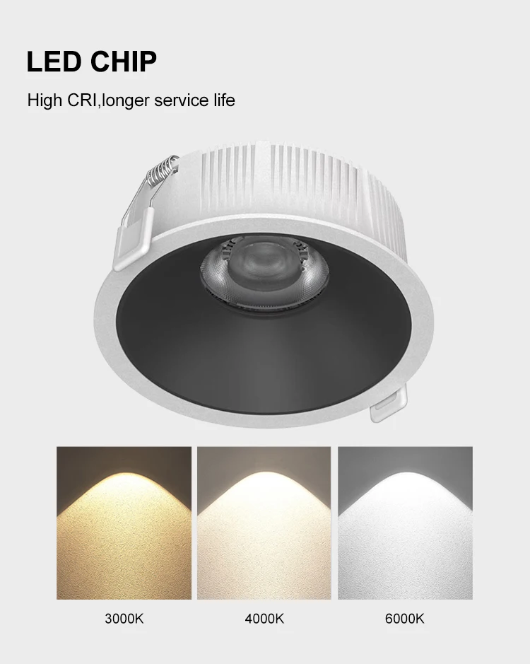 Aluminum Body Led Spotlight 10w Ceiling Light Downlights Embedded Anti ...