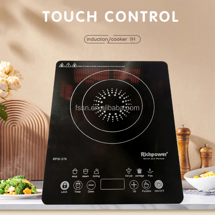 1500W Induction Cooker with Digital Touch Control & Soup Pot