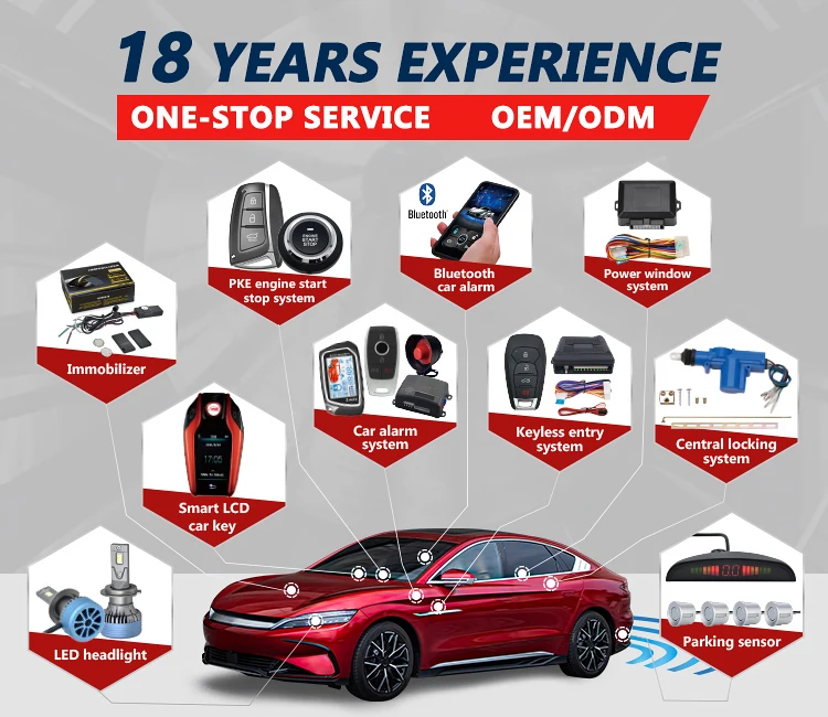 Octopus Car Alarm System One Way Built-in Central Lock Relay Car Alarm ...