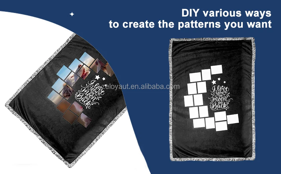 Zeloyaut Sublimation Moon Shape Throw Blanket100% Polyester With ...