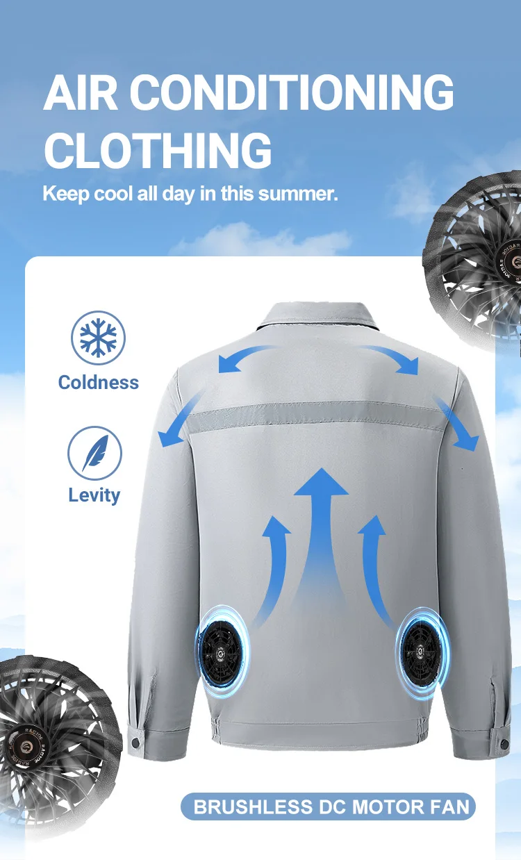 Wholesale Summer Three Wind Levels Mini Fan Working Jacket Suits Air-conditioned Cooling ...