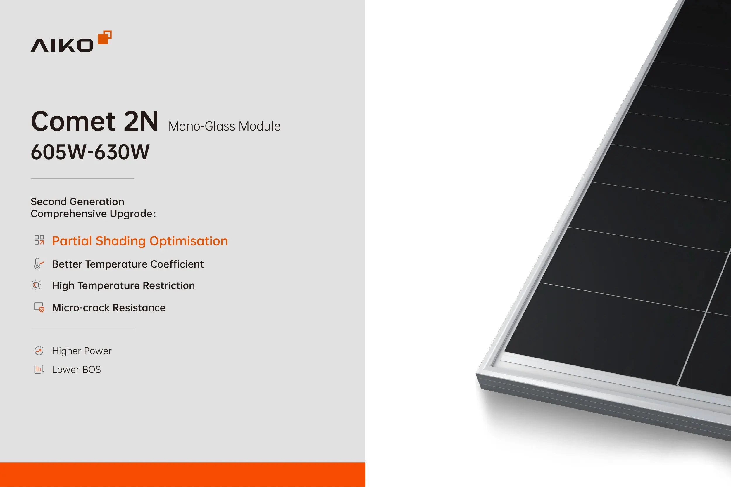 Aiko Solar Comet 2N ABC Module - 625W to 630W Power Range