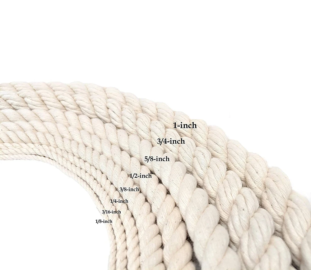 Twisted Cotton Rope Natural Thick Soft Rope 1mm-60mm For Crafts,Sports ...