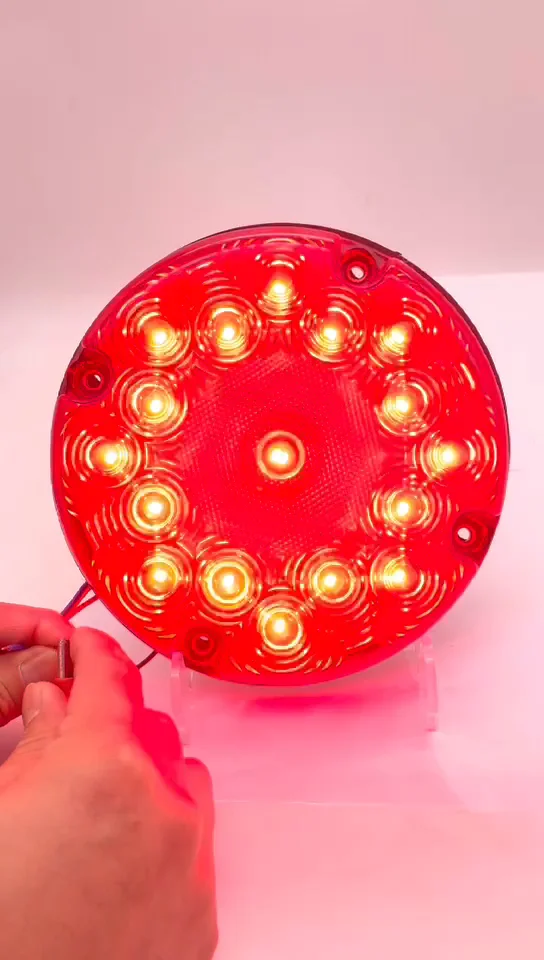 7 Inch Round Led Trailer Tail Lights Red 17 Led W/ Inner Reflex Lens ...