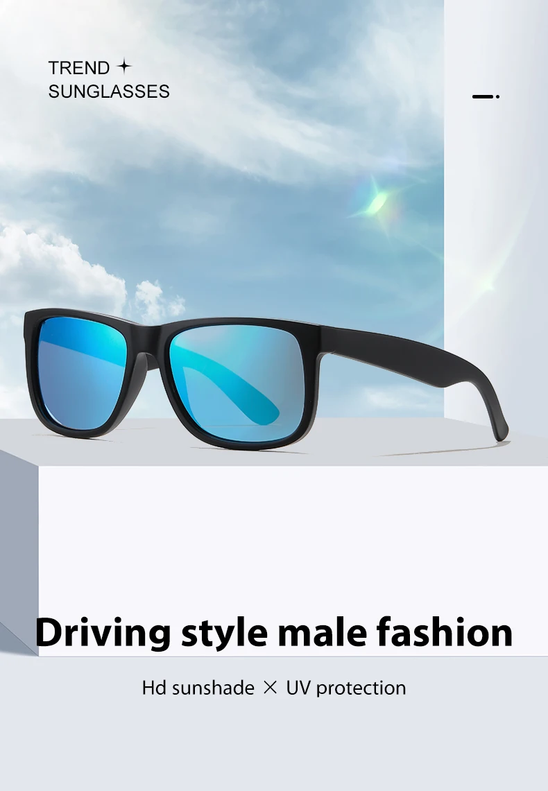 Custom Retro Square Punk Rock Hip Hop Sunglasses Men Women Black Frame Tac Polarized Lens ...