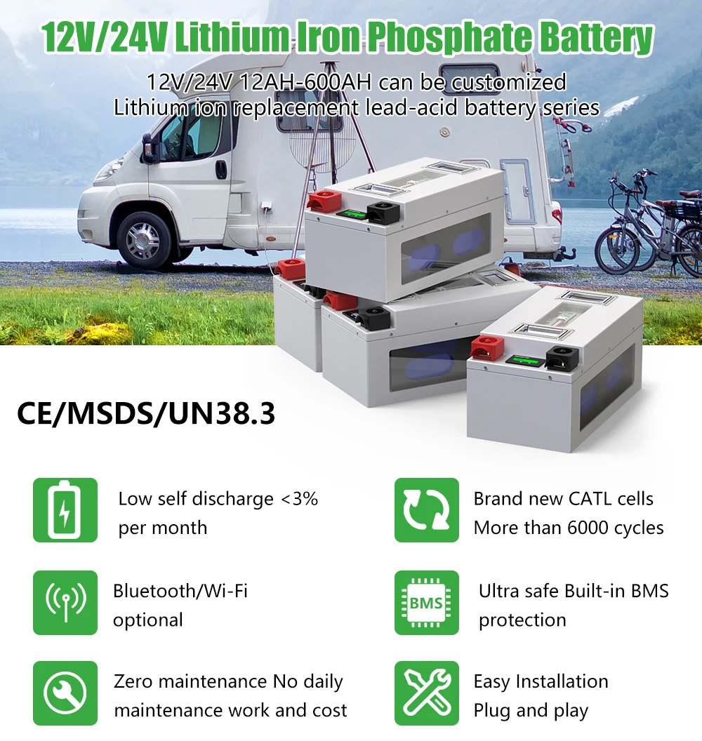 Cernss Deep Cycle 12v 24v 60ah 100ah 150ah 200ah 280ah Metal Lithium ...