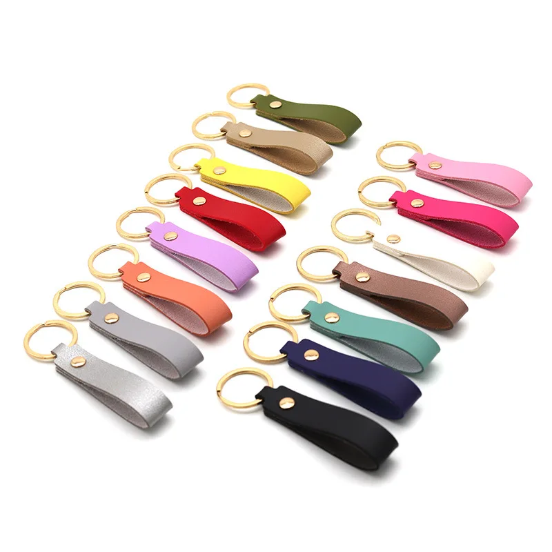 Customized Leather Luxury Pu Fabric Knitting Custom Car Keychain ...